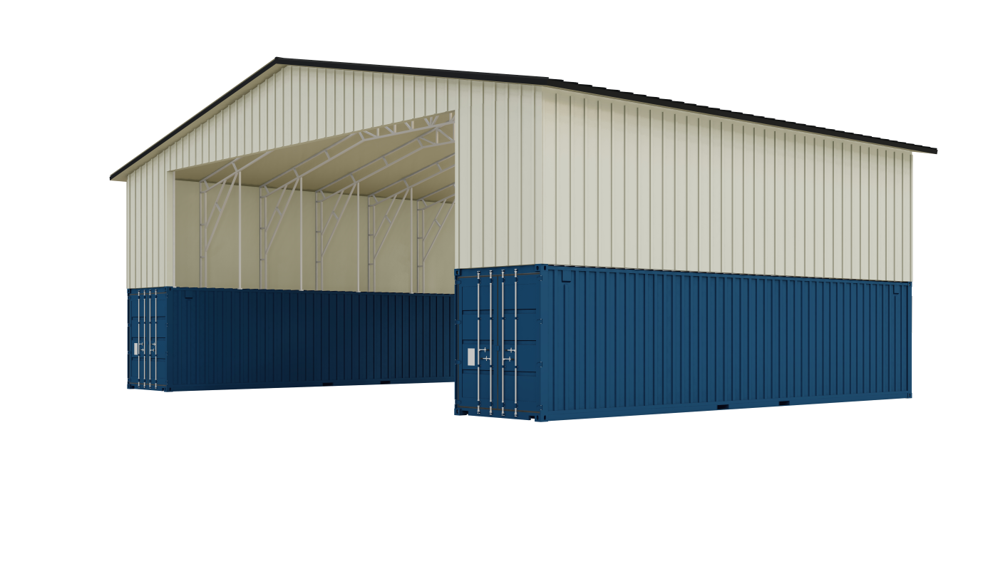 56'x40'x26' Metal Shipping Container Roof Cover Kit 7 – Trilar ...